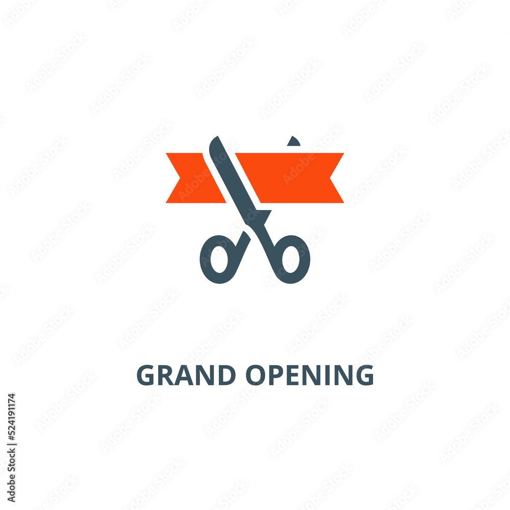 Grand opening icon with simple element illustration concept symbol ...