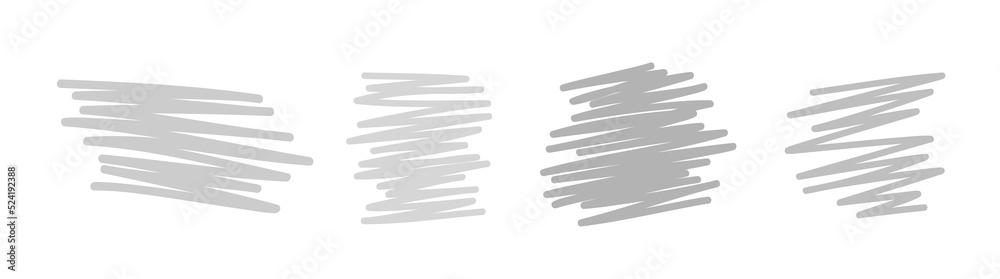 Hand drawn hatched shapes. Abstract hatchings. Sketchy elements ...