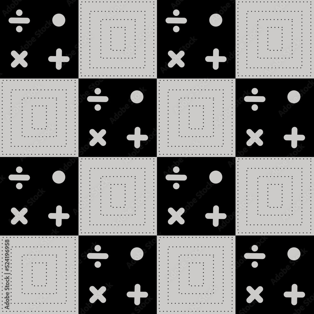 Math and geometry on square grid. vector seamless pattern. Get creative ...