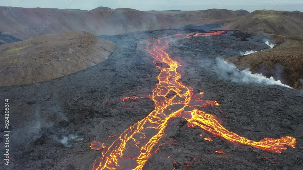 Iceland. Geldingadalur volcano eruption in Reykjanes peninsula Iceland ...