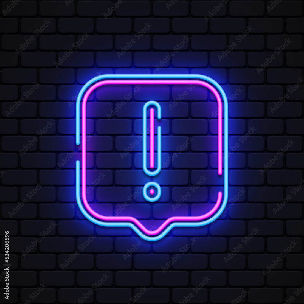 Exclamation mark neon sign, great design for any purposes. Exclamation ...