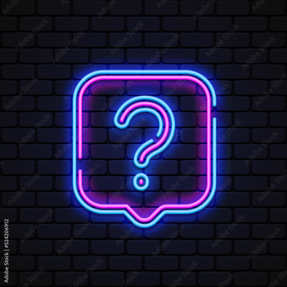 Question neon sign, great design for any purposes. Question mark neon ...