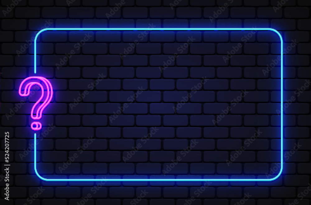 Vetor de Quiz frame neon sign vector design template. Quiz neon frame ...