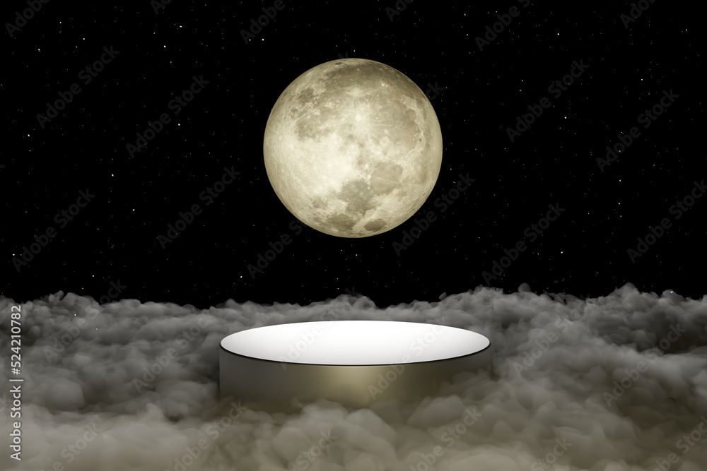 3d render platform and Natural podium background on the high clouds ...