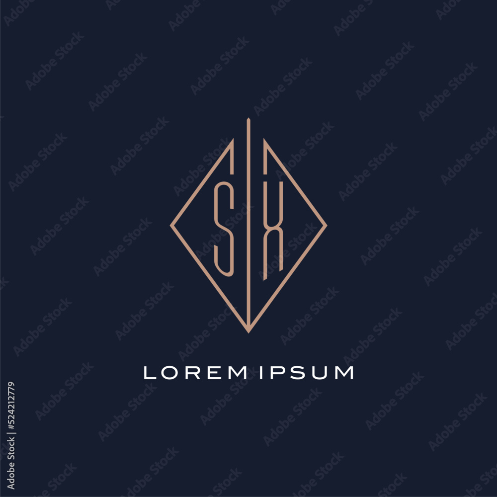 Monogram SX logo with diamond rhombus style, Luxury modern logo design Stock Vector | Adobe Stock