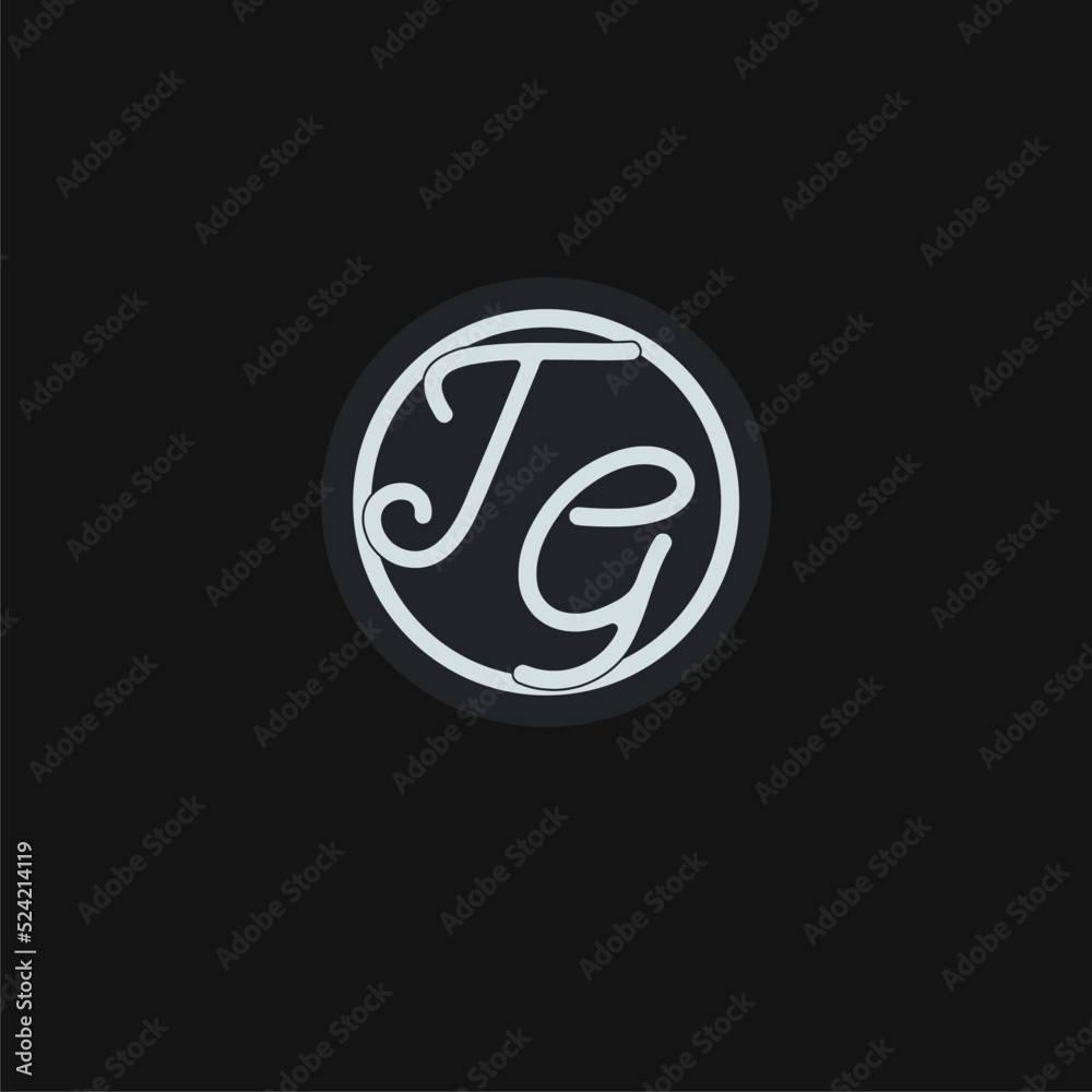 Initials TG logo monogram with simple circle line design inspiration ...