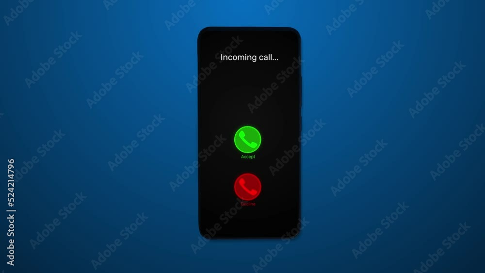 Video Stock Incoming Call Ringing Phone 4K Animation with Blue Gradient Background Seamless Loop ...