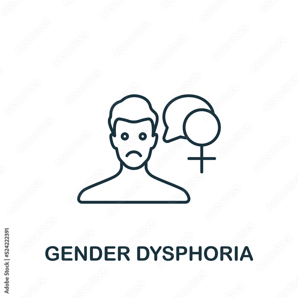 Gender Dysphoria Icon Line Simple Lgbt Icon For Templates Web Design And Infographics Stock