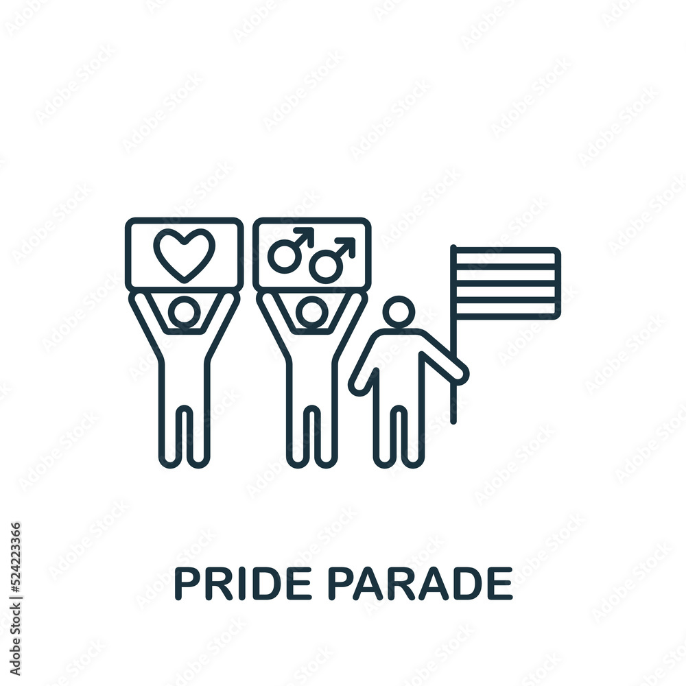 Pride Parade icon. Line simple Lgbt icon for templates, web design and ...