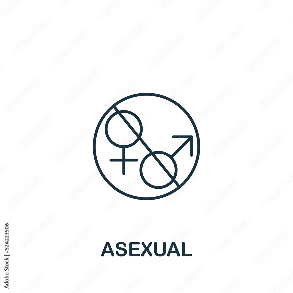 Asexual icon. Line simple Lgbt icon for templates, web design and ...