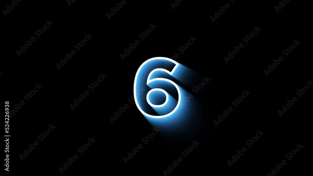 4K Clean Blue Neon Modern Gradient 10 Seconds Countdown Timer Clock Top ...