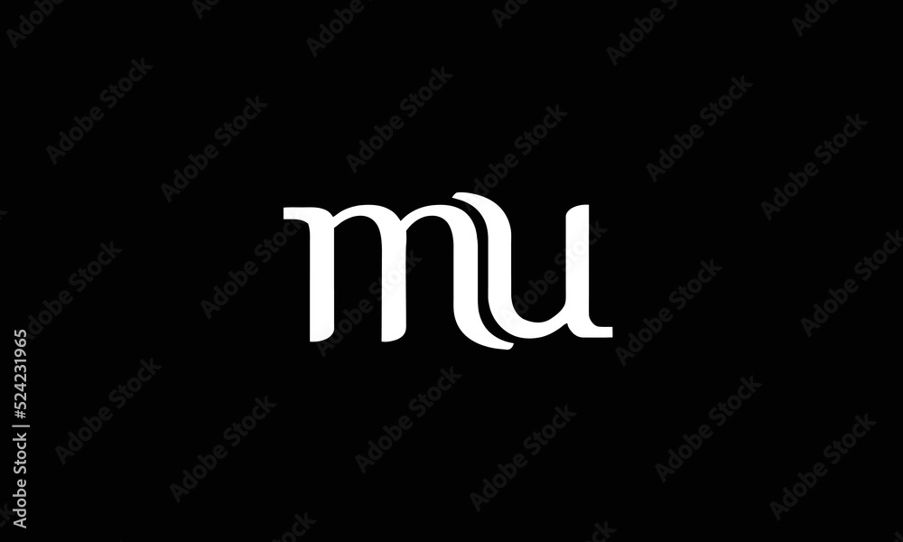 MU mu logo design concept with background. Initial based creative ...