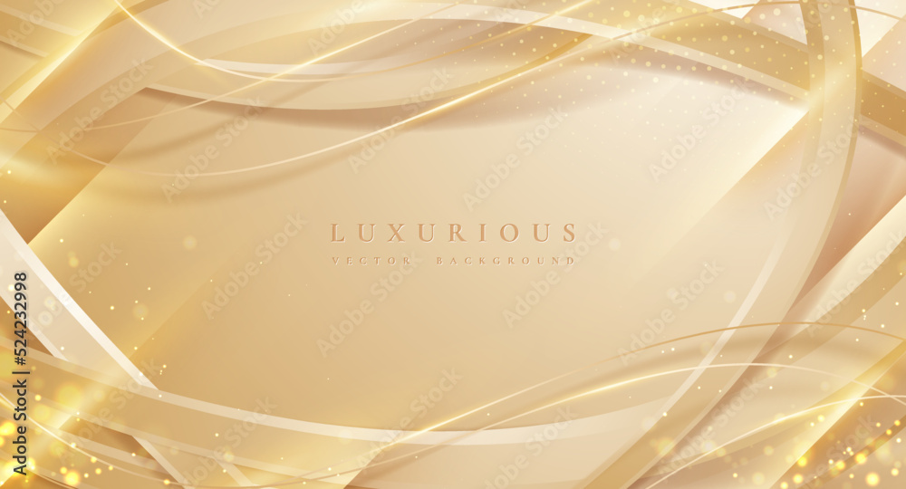 Luxury background with 3D style. Elegant light gold shade background ...