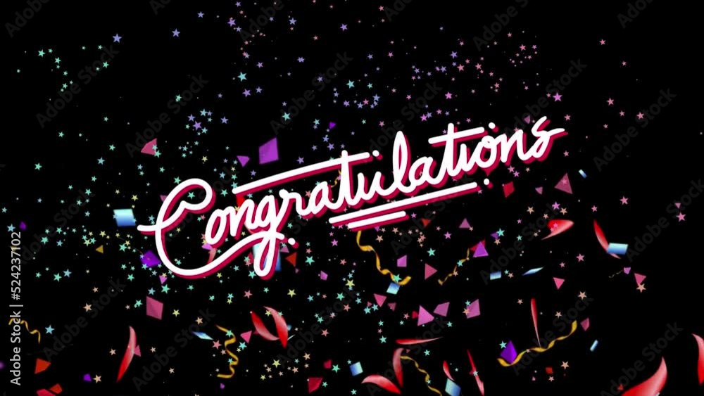 Vidéo Stock Congratulations. Animated text with garlands and confetti ...