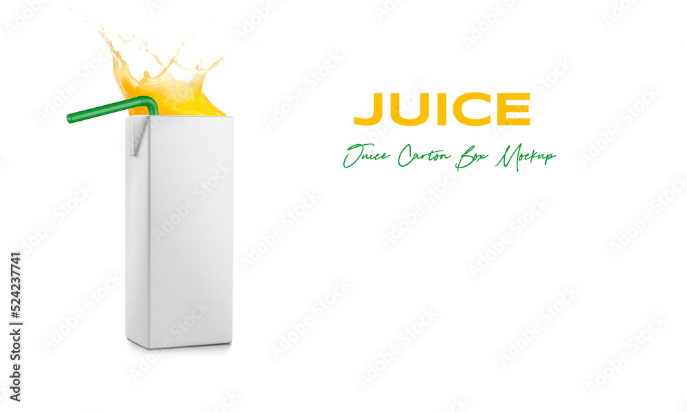 Juice Box Package with Straw Mockup Stock Illustration | Adobe Stock