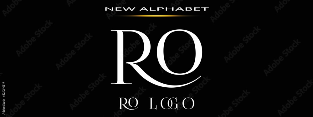 Monogram RO LOGO Abstract Fashion font alphabet. Minimal modern urban ...