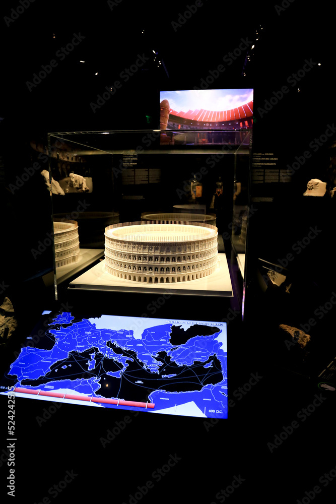 Scale model of the Colosseum at the Archaeological Museum of Alicante ...
