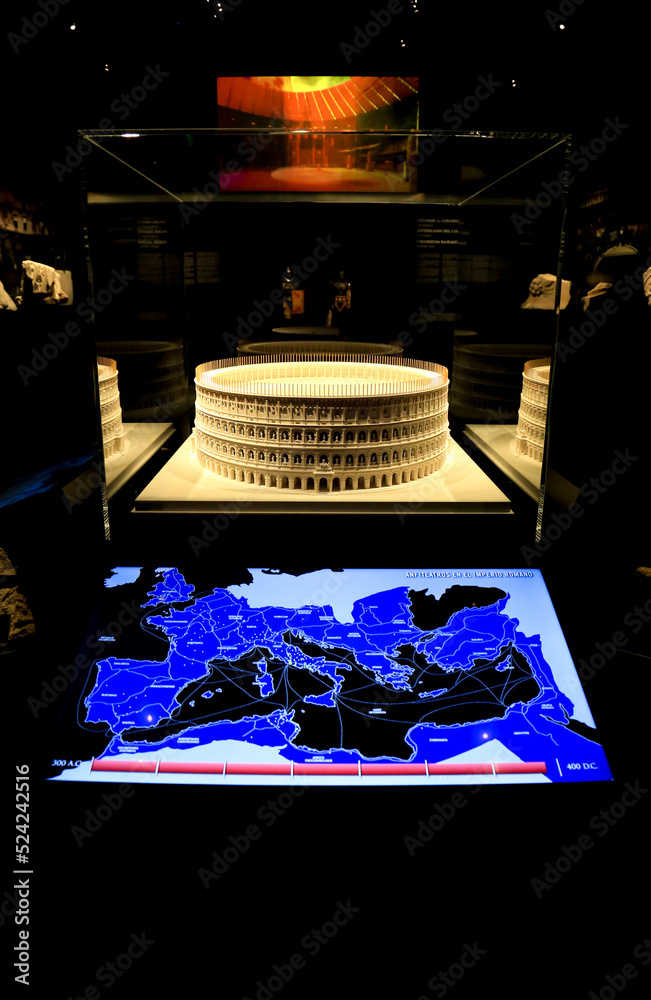 Scale model of the Colosseum at the Archaeological Museum of Alicante ...