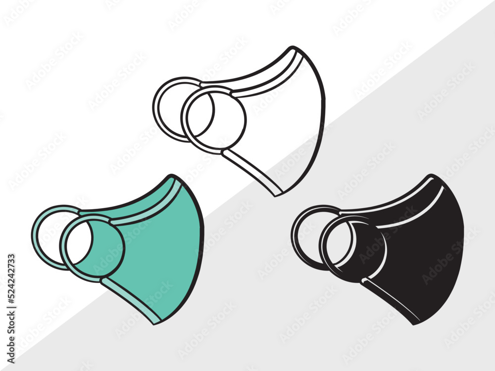Mask Clipart SVG, Mask Svg, Face Mask Svg, Medical Mask Svg, Surgical ...