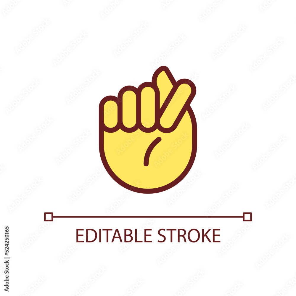 Fig sign pixel perfect RGB color icon. Offensive hand gesture. Obscene ...