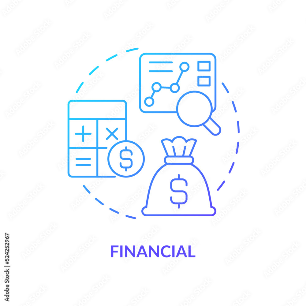 Financial blue gradient concept icon. Future profit prediction ...