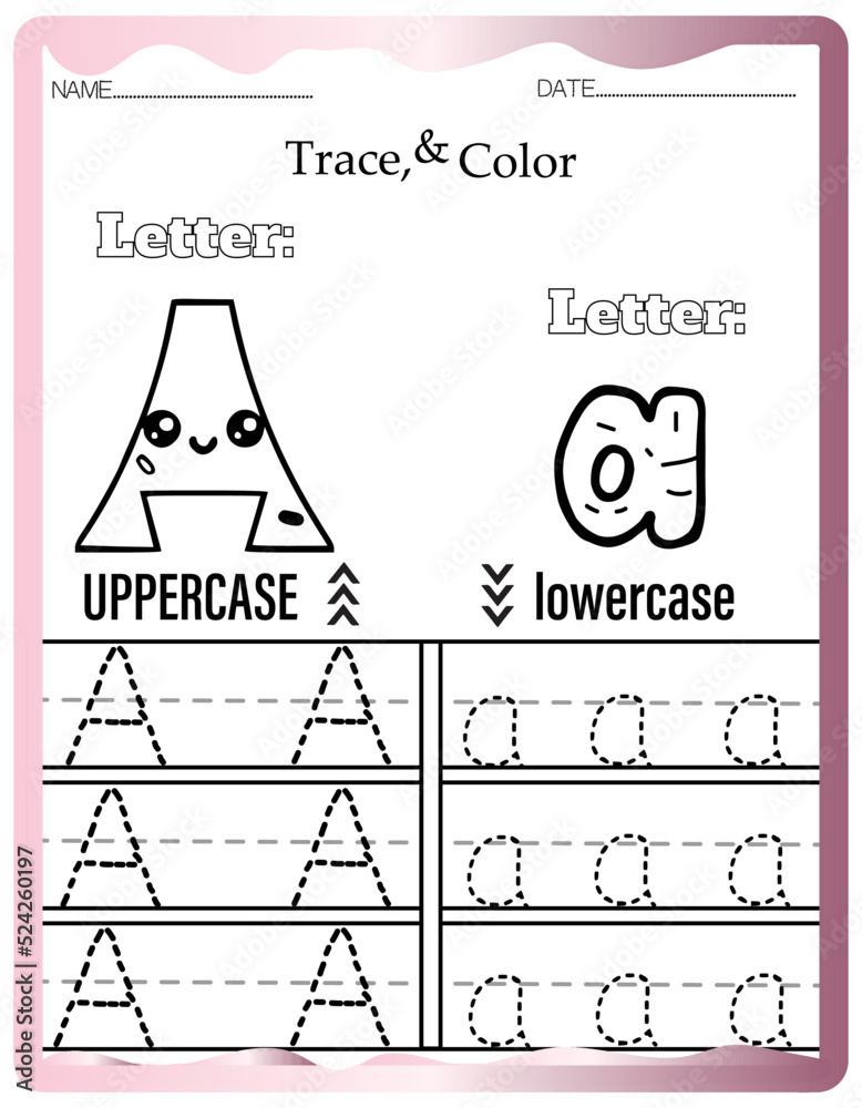 Kindergarten Tracing Letters Worksheets,Cute Alphabet Tracing and ...