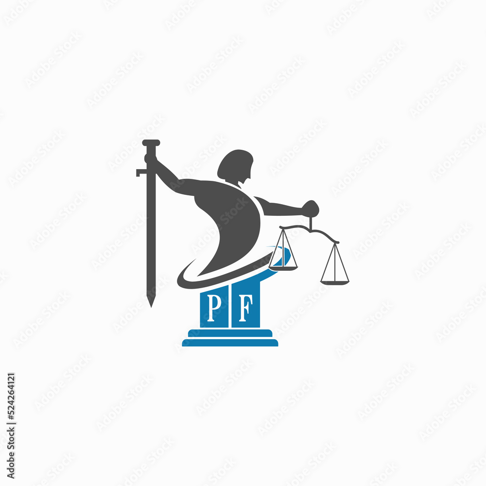 Initial PF Attorney at law logo stock vectors | Logo design inspiration ...