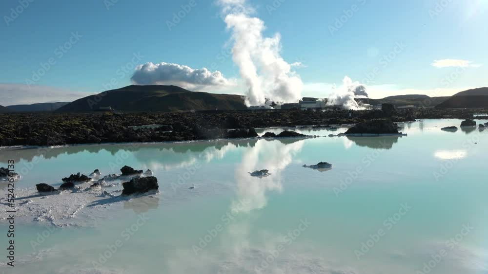 Steam emitting from fumarole in geothermal area of Hverir. Sulphur ...