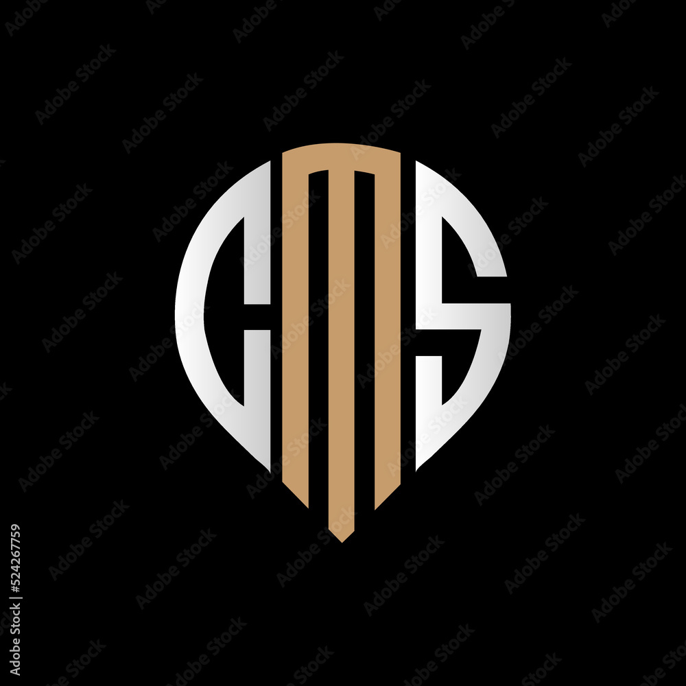 CMS logo monogram isolated on circle element design template, CMS ...