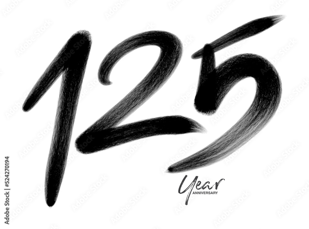 125 Years Anniversary Celebration Vector Template, 125 number logo ...