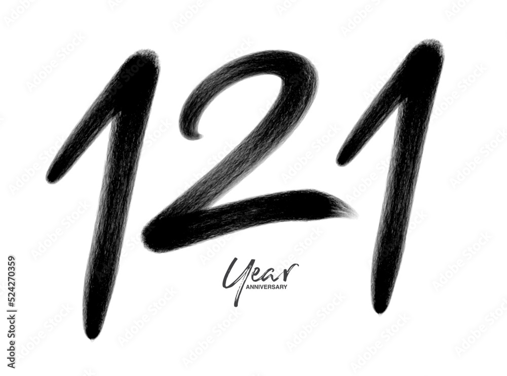 121 Years Anniversary Celebration Vector Template, 121 number logo ...