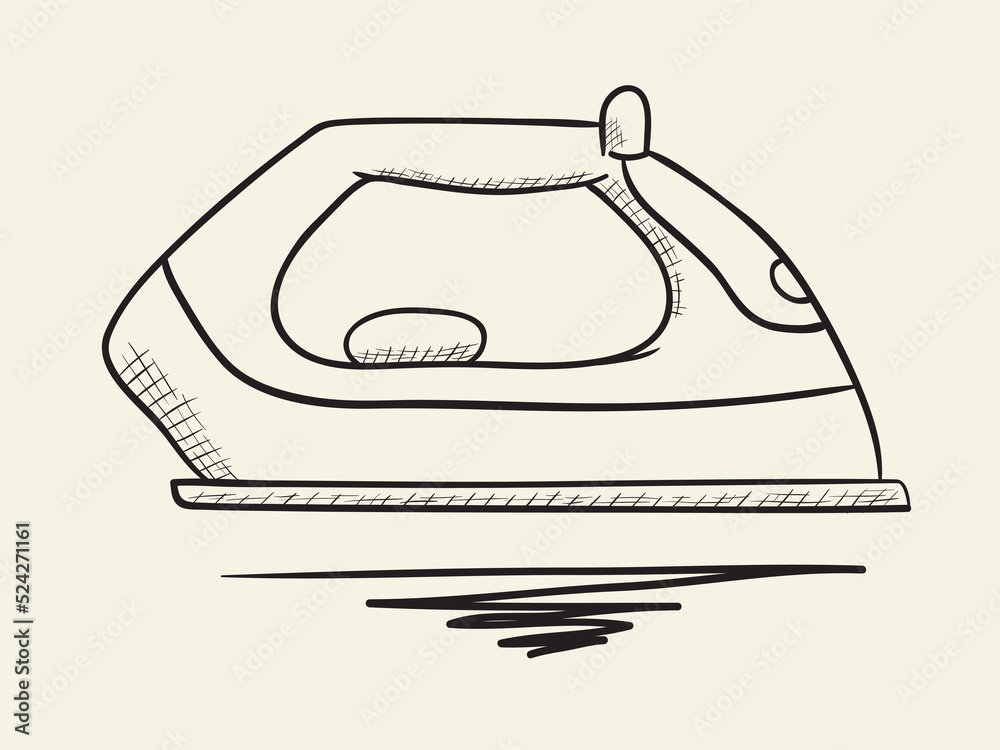 Hand drawn iron illustration Stock Vector | Adobe Stock