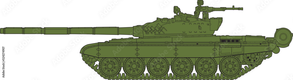 An early T-72 tank developed in the USSR and used in various modifications in different ...
