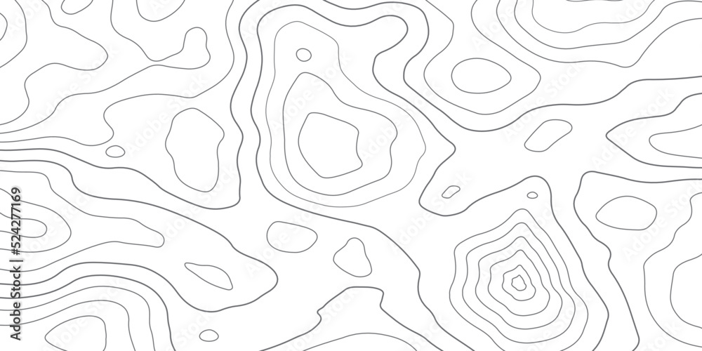 Black line of topography. Mountain hiking.Topographic map concept with ...