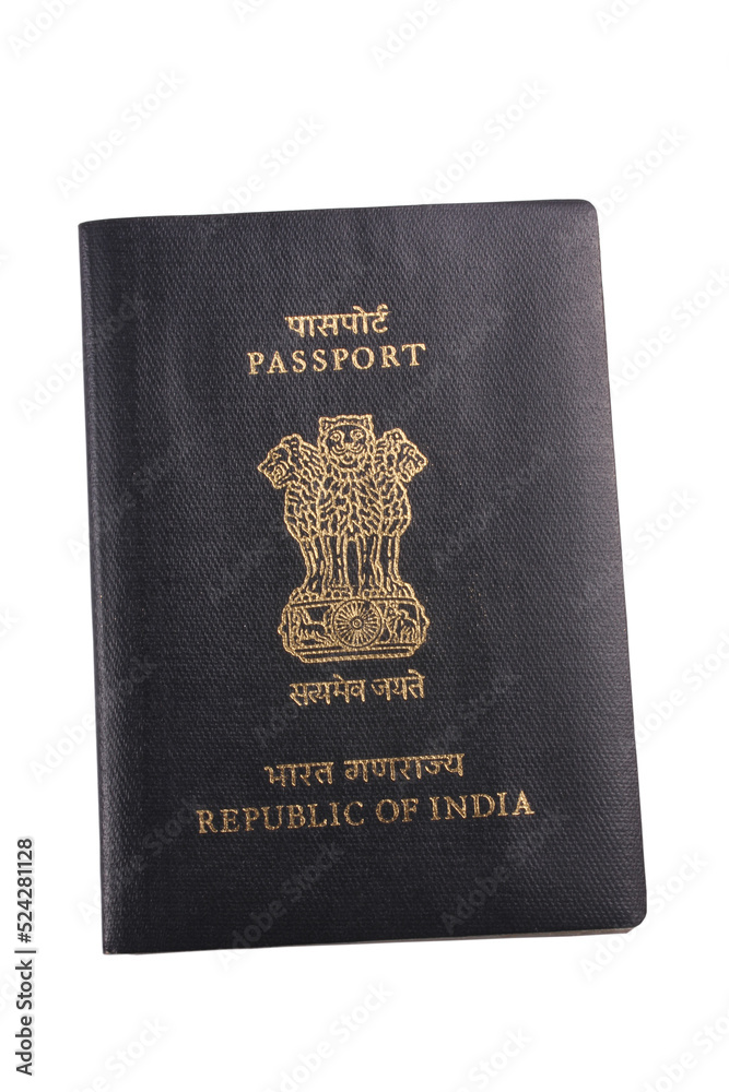 Indian Passports, White Background With Black Leather Finish, Top Front ...