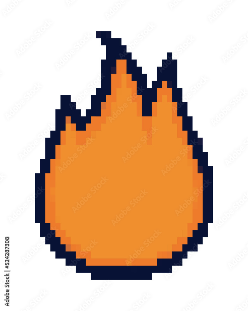 fire pixel art Stock Vector | Adobe Stock