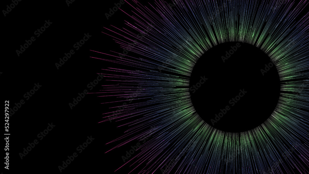 Abstract technology digital big data concept glowing neon color streaks ...