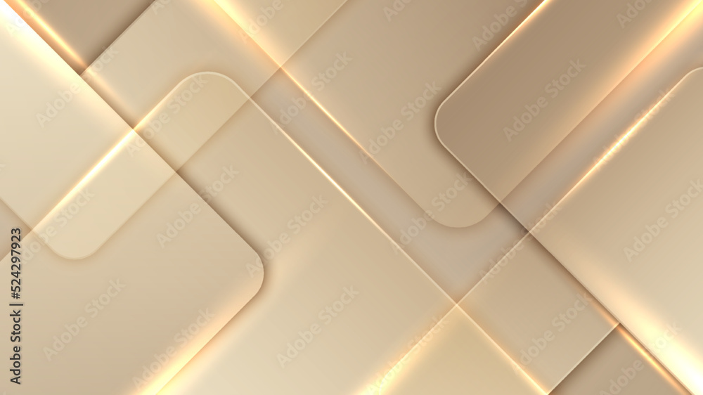 Abstract elegant golden transparent squares pattern overlapping layer ...