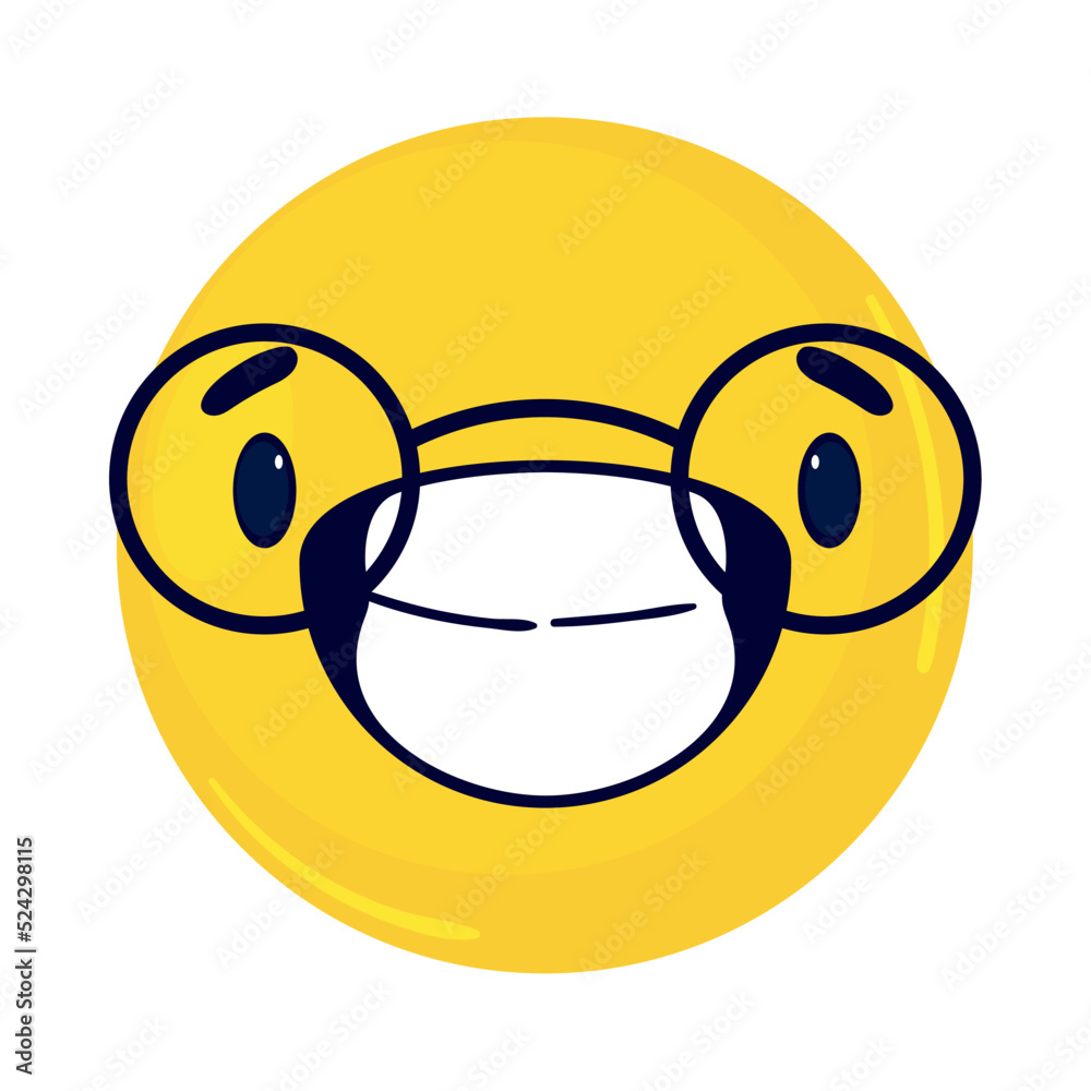 smiling emoticon with glasses Stock Vector | Adobe Stock