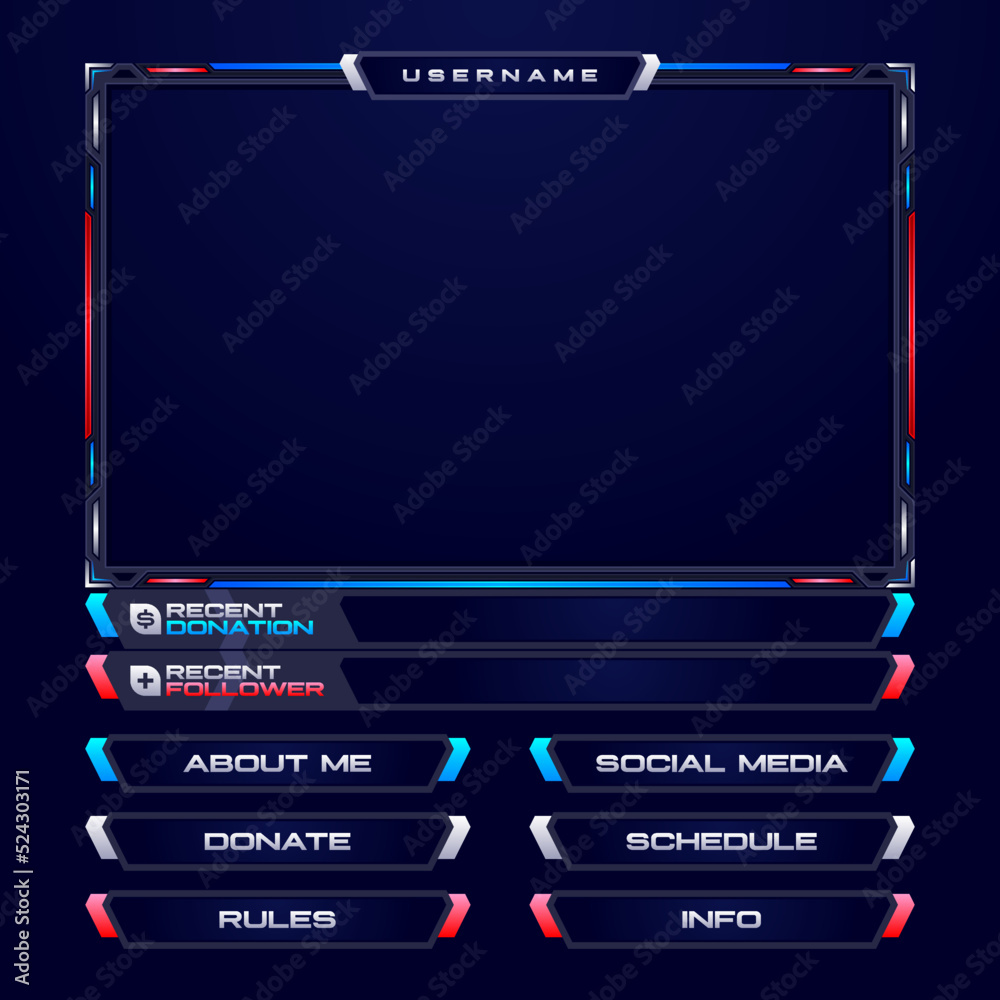 Stream Overlay Facecam and Panels for Streamer or Gamer to Live ...