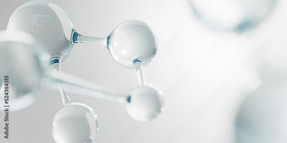 Realistic molecules background. Science illustration of a cream ...