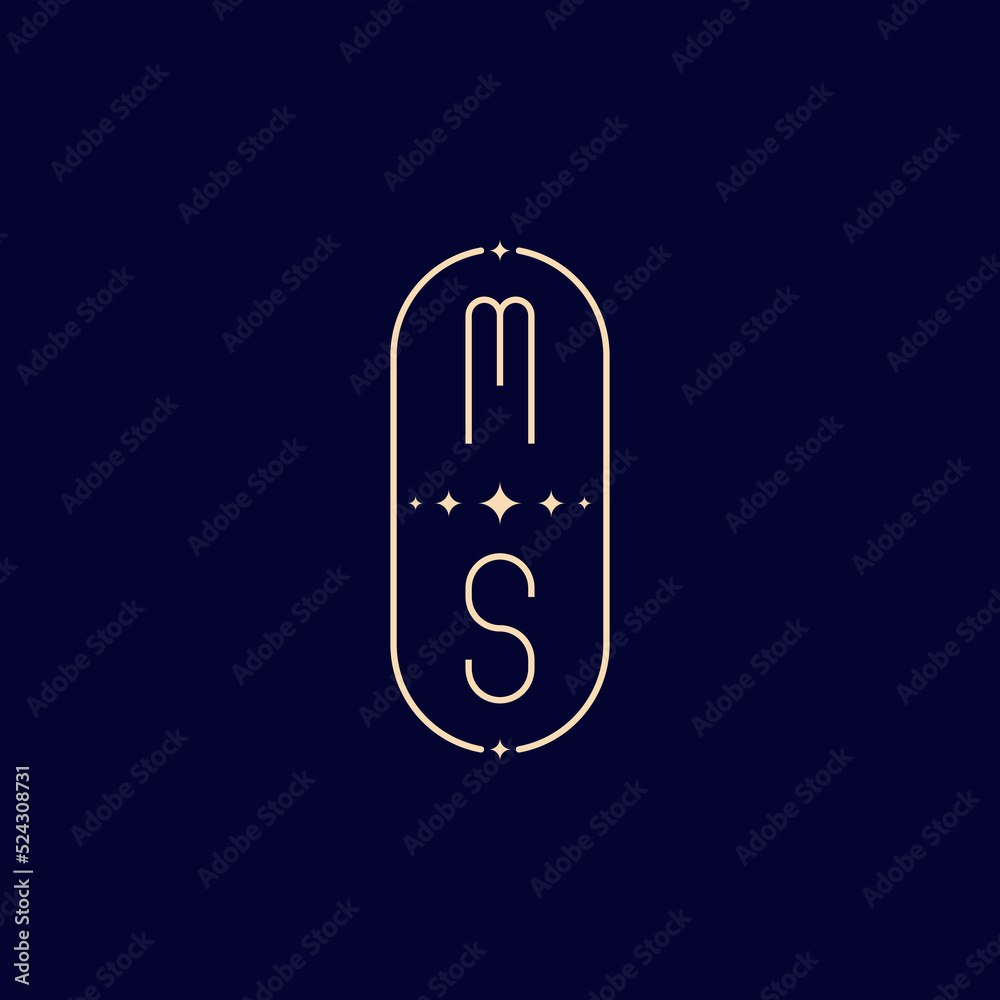 MS line oval wedding initial logo design which is good for branding ...