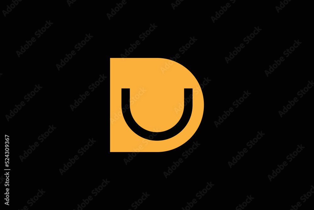 DU logo Minimal symbol. UD letter icon on luxury background. DU ...