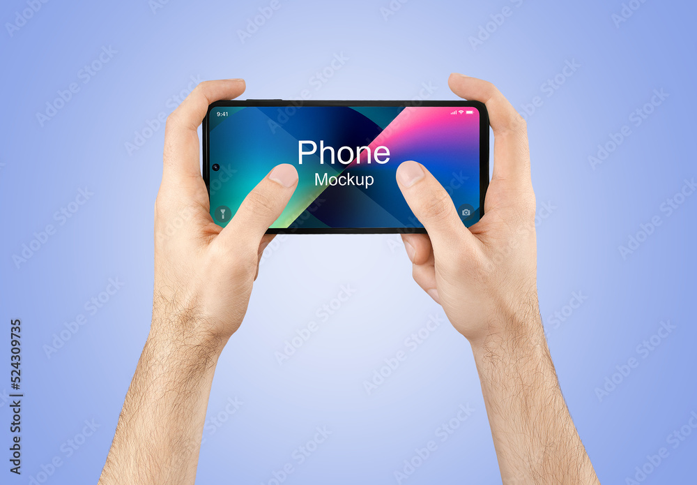 Phone Mockup in a Hand Stock Template | Adobe Stock