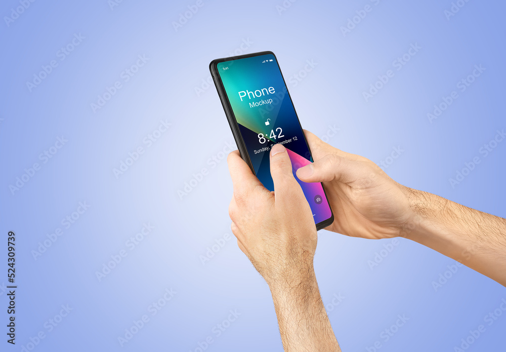 Phone Mockup in a Hand Stock Template | Adobe Stock