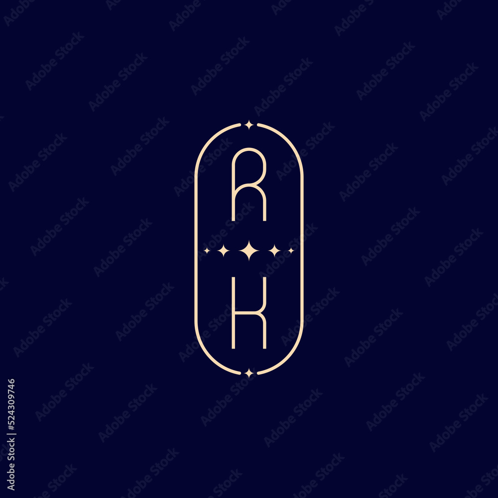 RK line oval wedding initial logo design which is good for branding ...