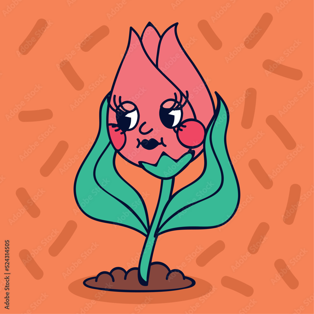 cartoon garden flowers Stock Vector | Adobe Stock