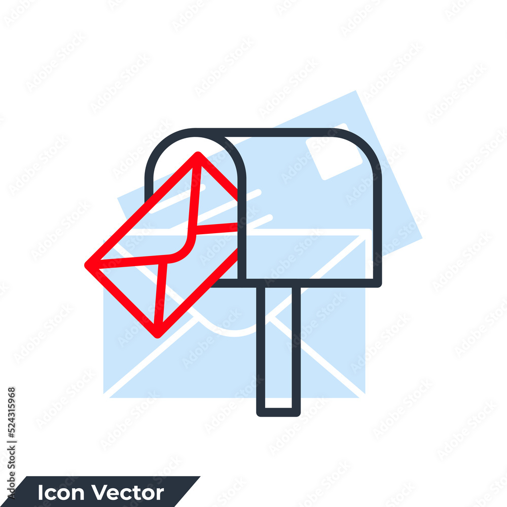Mail box icon logo vector illustration. Postal box symbol template for ...