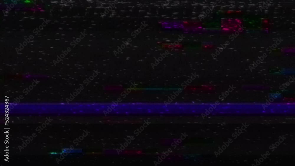 Glitch and VHS effect. Flickering clip with signal interference ...