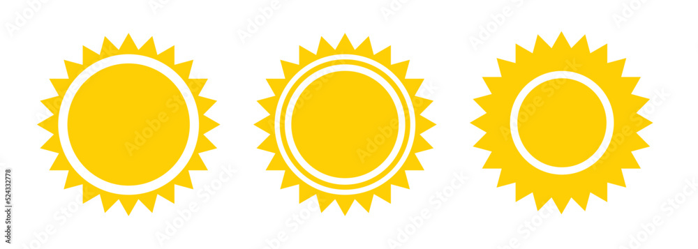 Set of sun. Vector clipart isolated on white background. Stock Vector ...